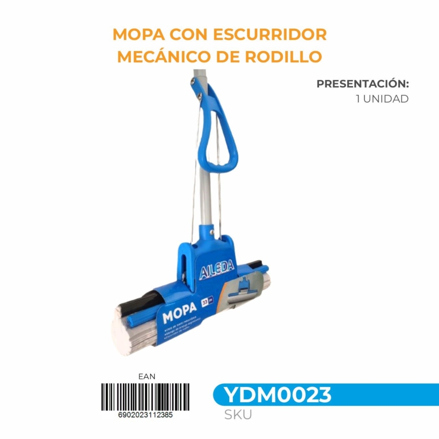 MOPA CON ESCURRIDOR MECÁNICO DE RODILLO - Aileda