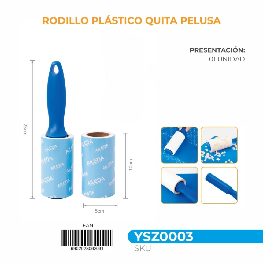 RODILLO PLÁSTICO QUITA PELUSA - Aileda